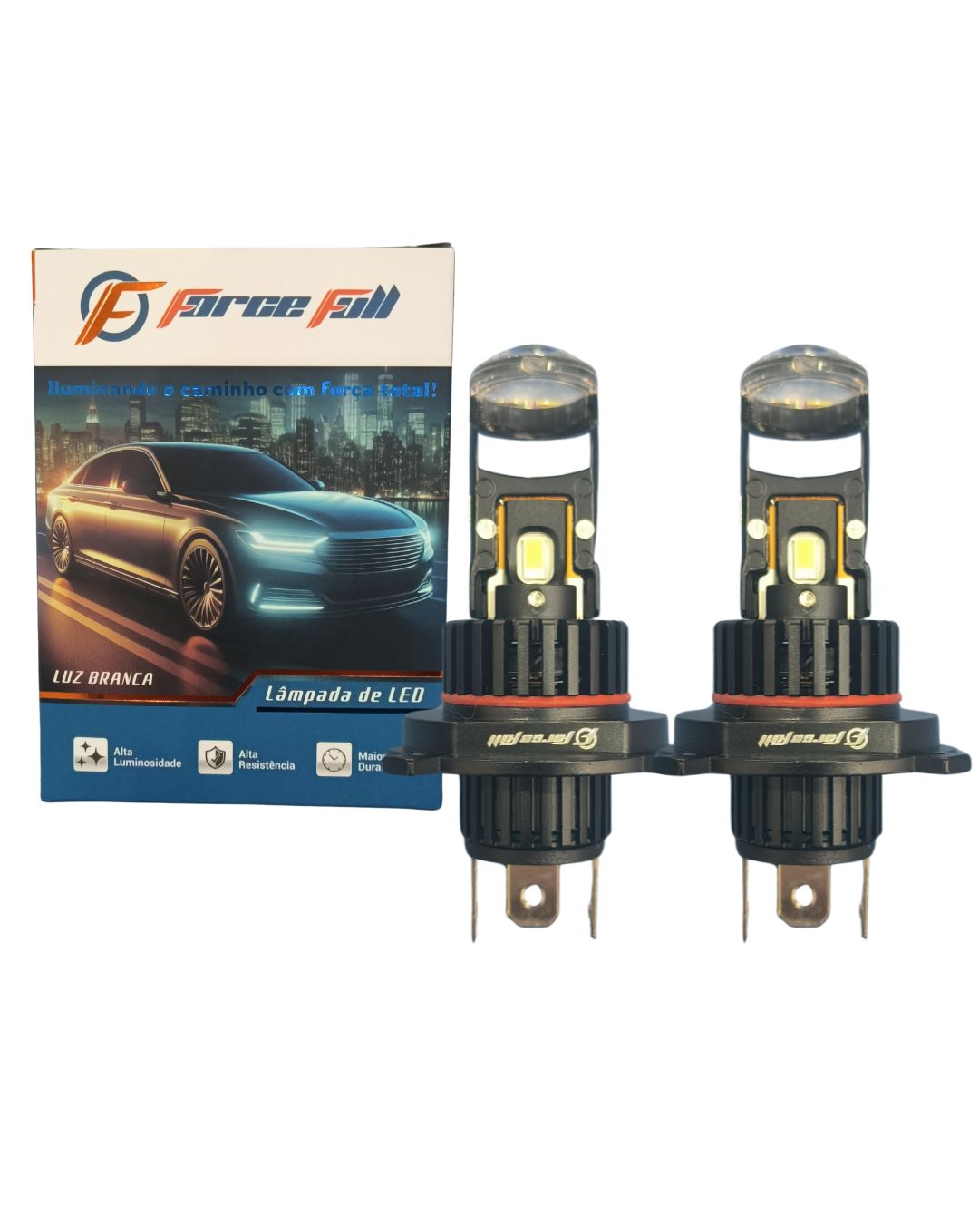 Lampada led evolux h4 projetor plug and play 12v 60w par force full ...